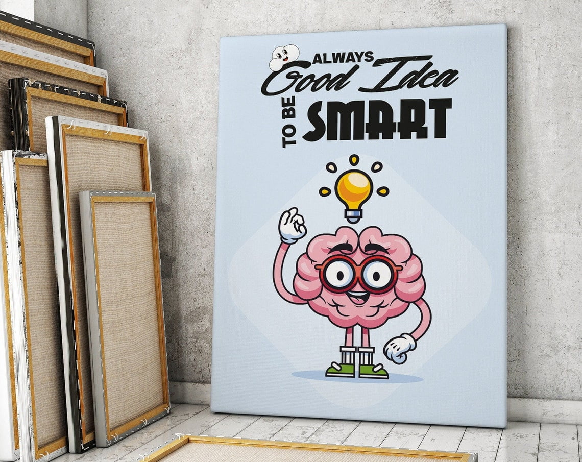 Always Good Idea To Be Smart Poster, Retro Motivation Poster, Home ...