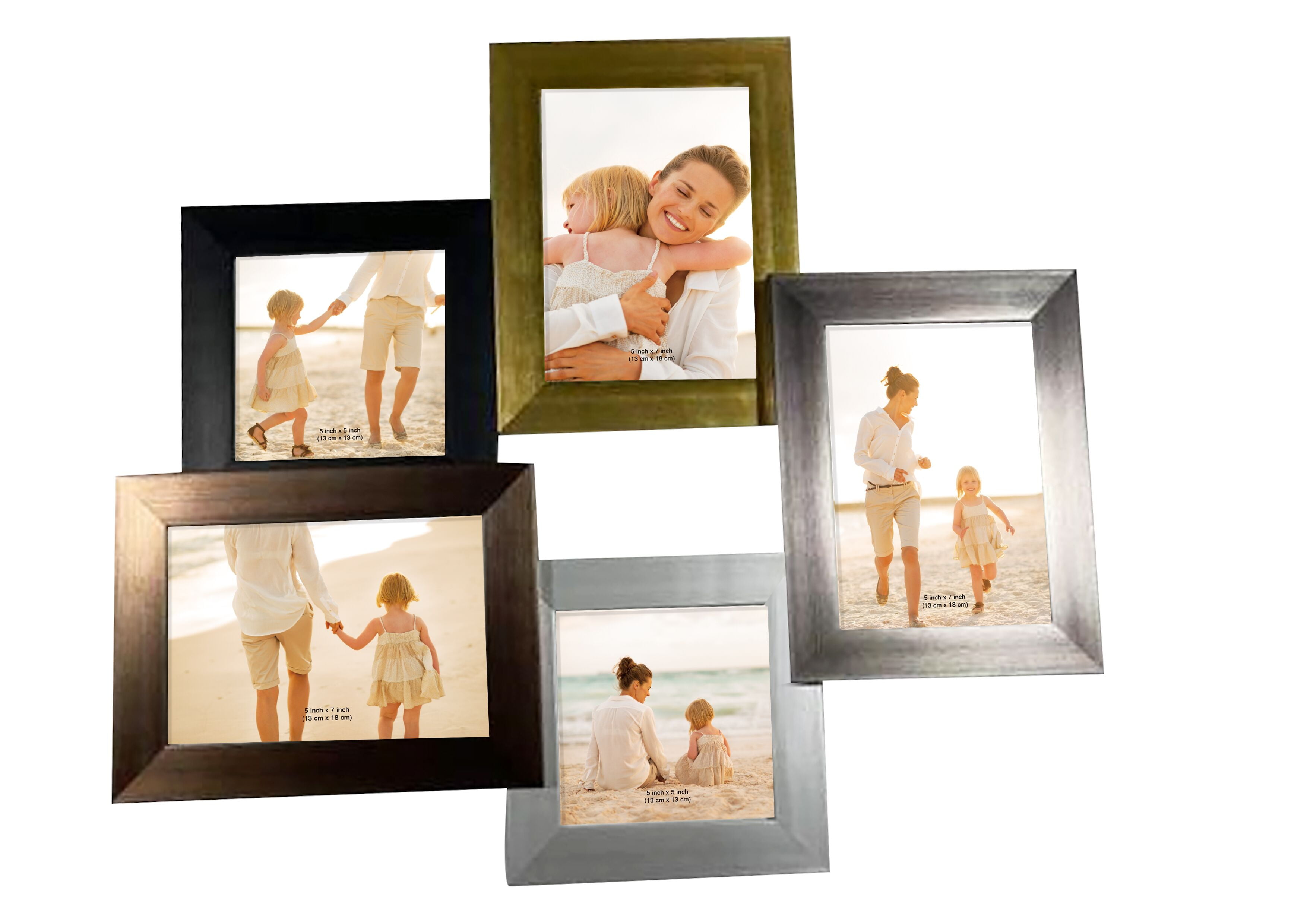 Always Home 5-Opening 5" x 5"and 5" x 7" Wall Collage Picture Frame ...