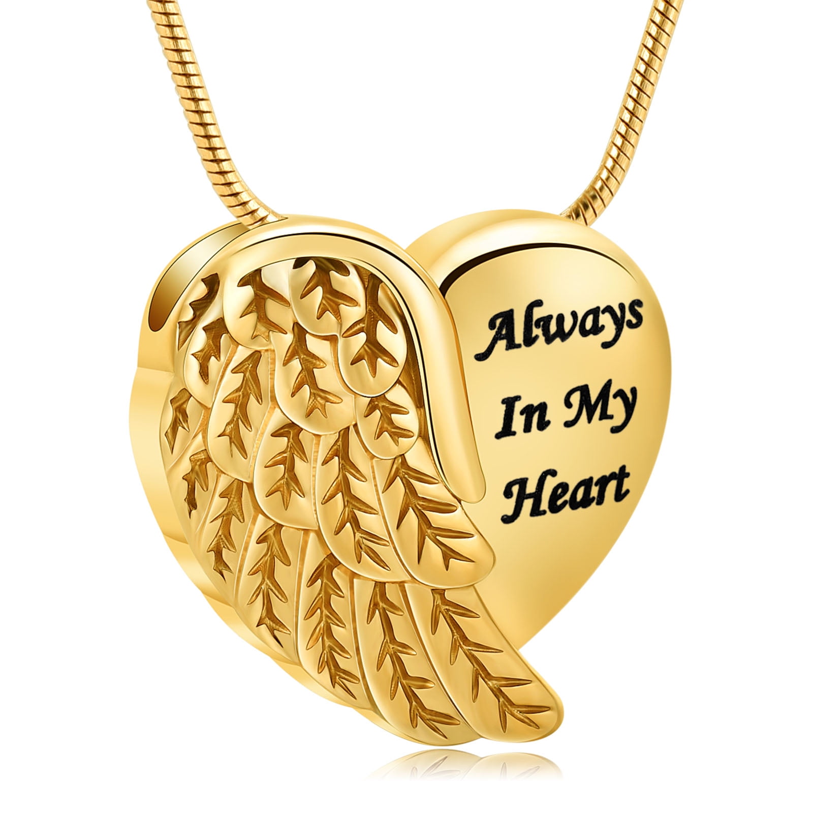 Always In My Heart Stainless Steel Cremation Urn Pendant Memory ...