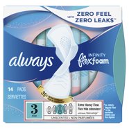 ALWAYS Infinity, Size 4, Overnight Sanitary Pads with Wings, Unscented ...