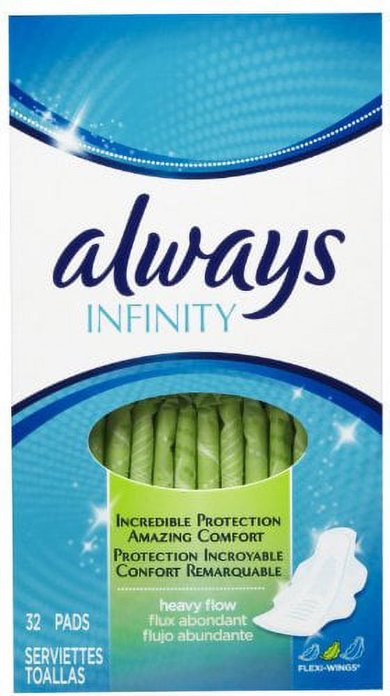 Always Infinity Heavy Flow Pads with Revolutionary Wings (Pack of 6 ...