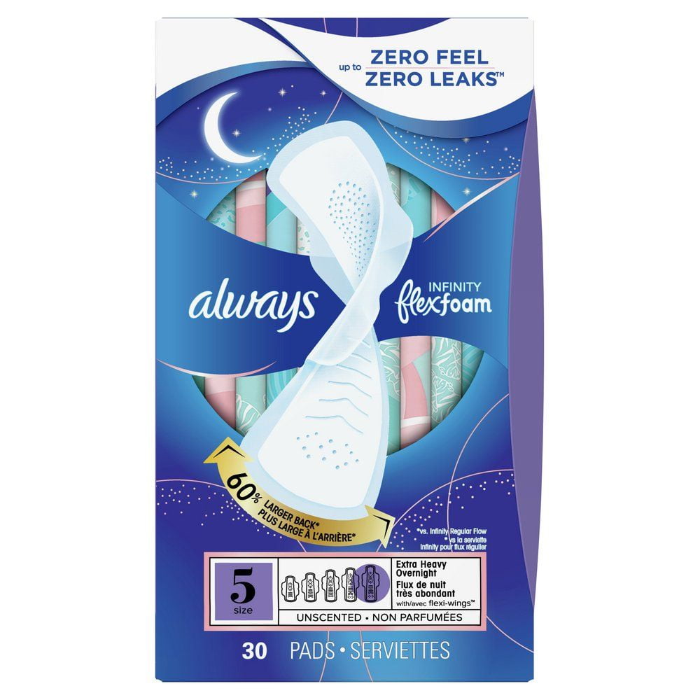 Always Infinity Pads - Extra Heavy Overnight Size 5 - 30 ct - Walmart.com