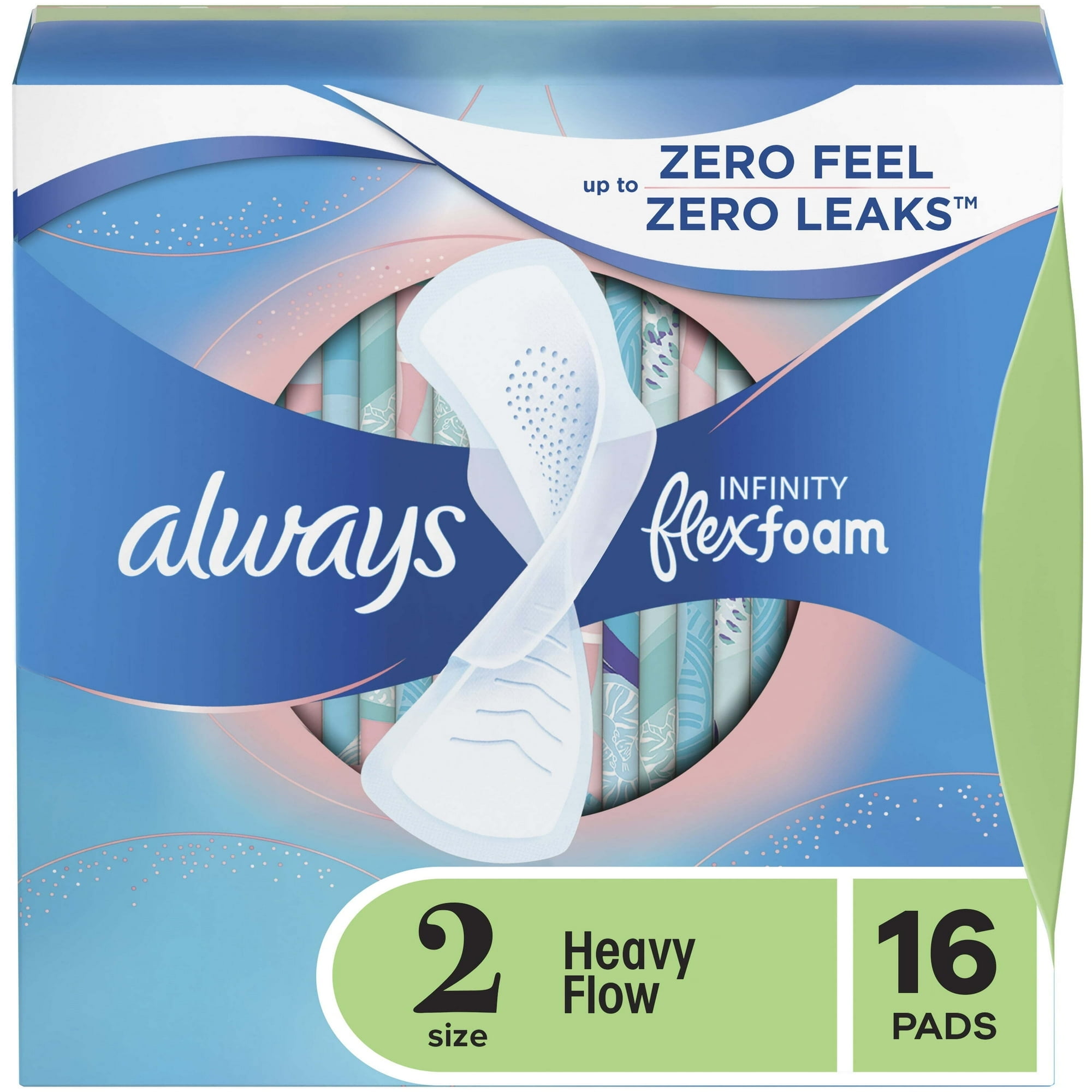 Always Infinity Size 2 Regular Unscented Pads With Wings - 16ct ...