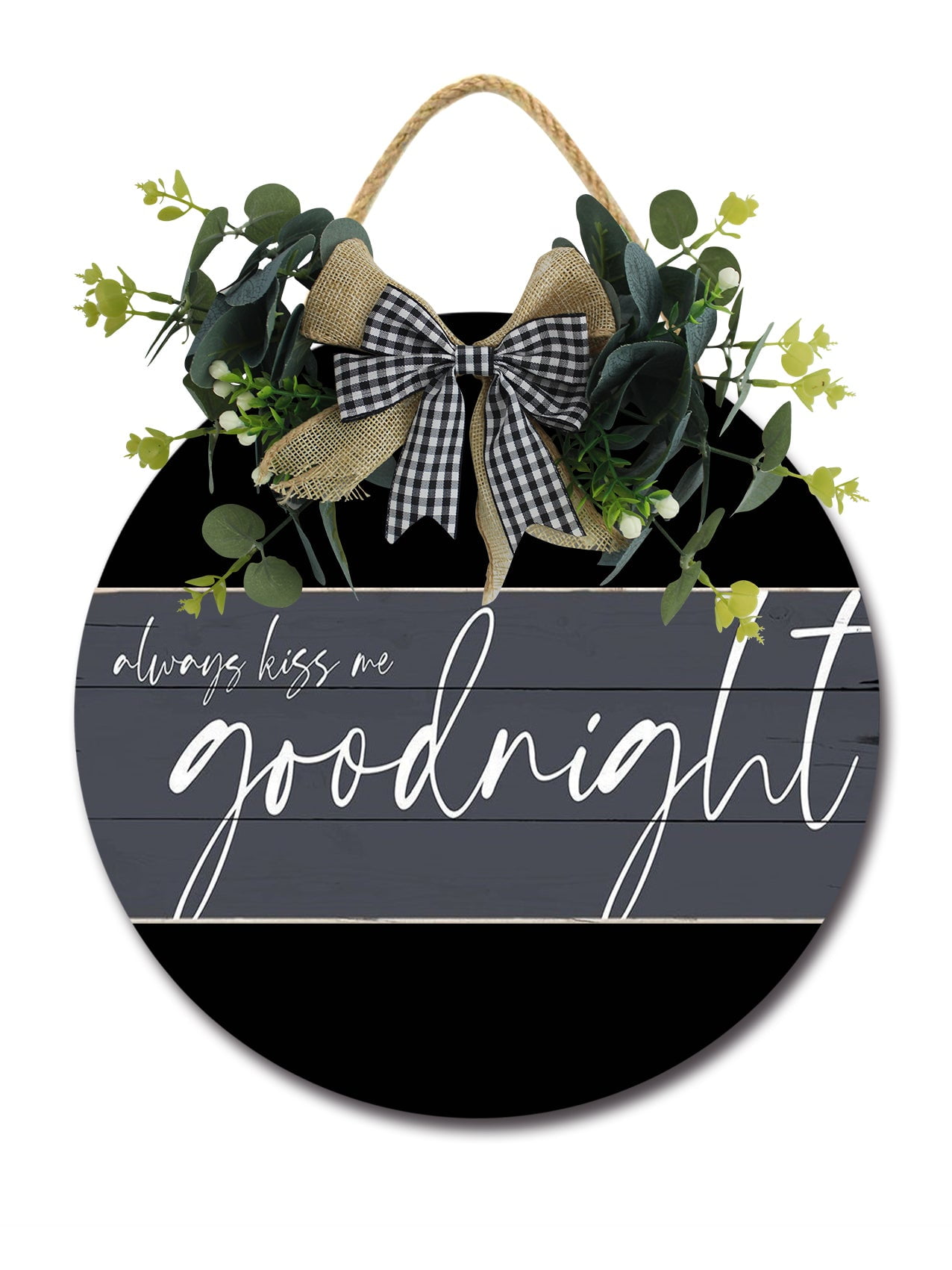 Always Kiss Me Goodnight Sign Farmhouse Wood Sign Front Porch Decor ...