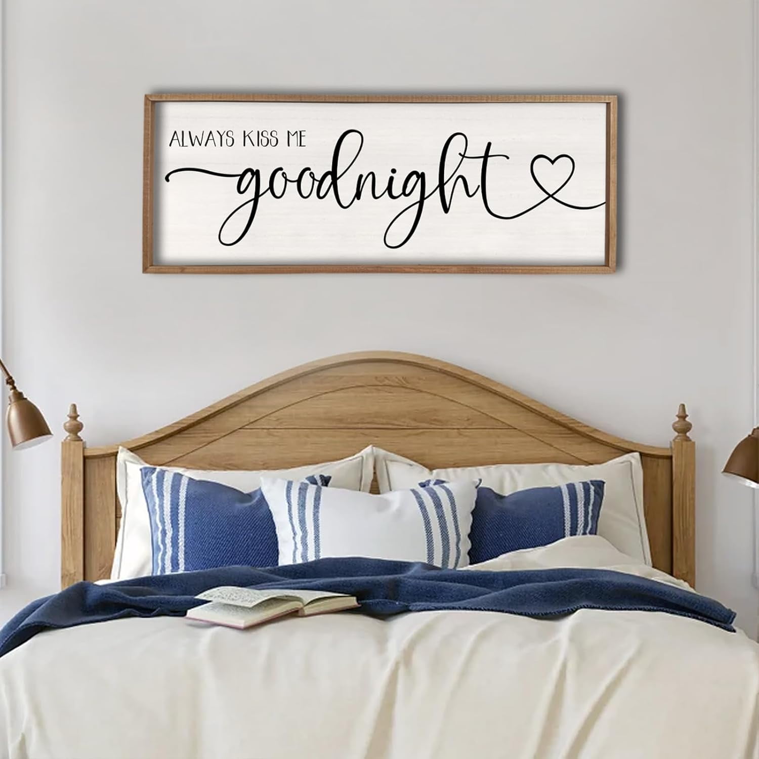 Always Kiss Me Goodnight Wall Sign for Master Bedroom Above Bed Wall ...