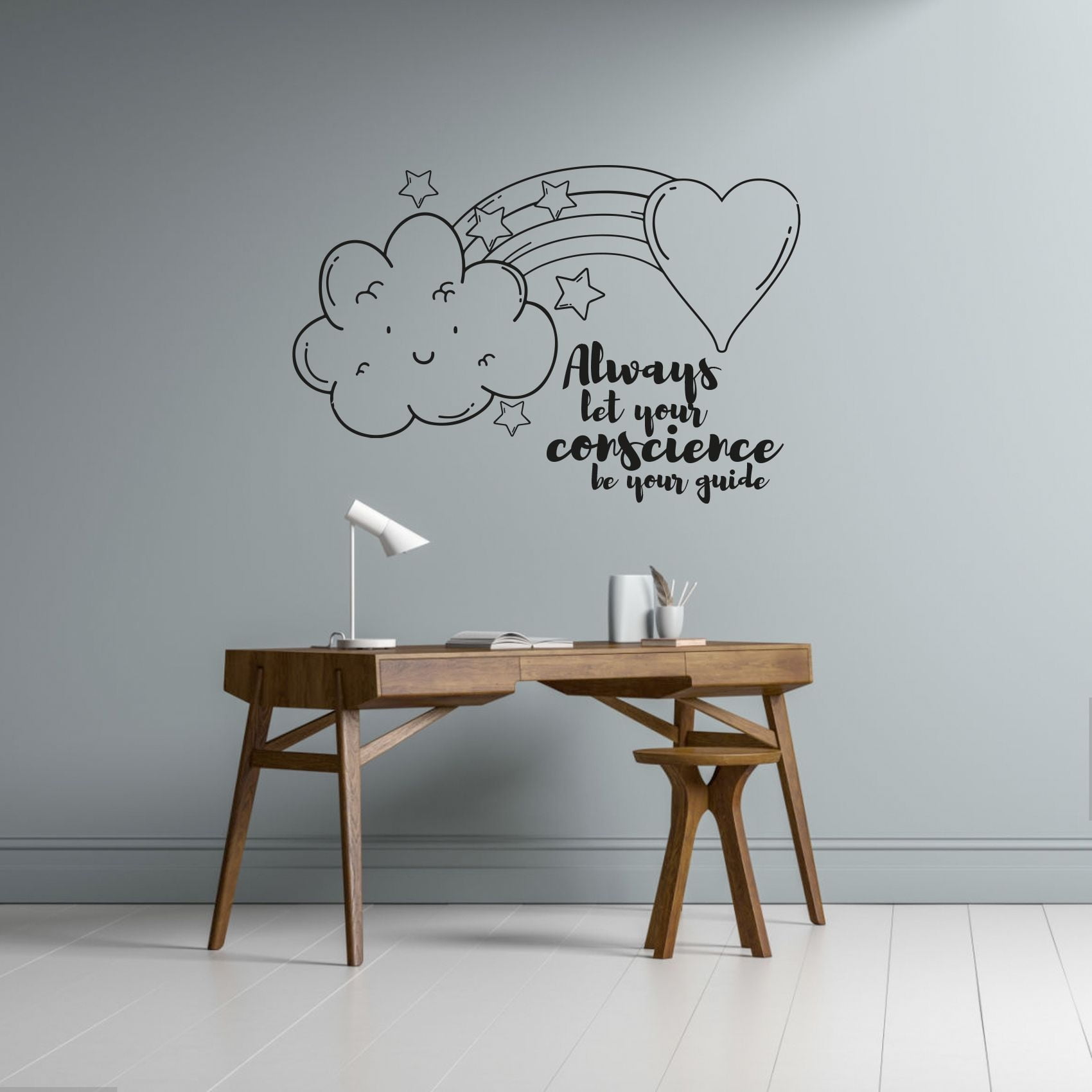 Always Let Your Conscience Be Your Guide Life Quote Cute Rainbow Stars ...