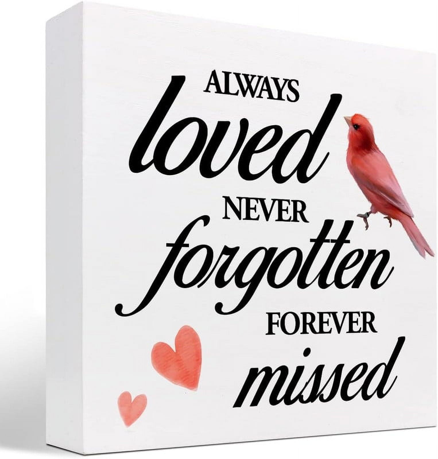Always Loved Never Forgotten Forever Missed Cardinal Bird Wood Block ...