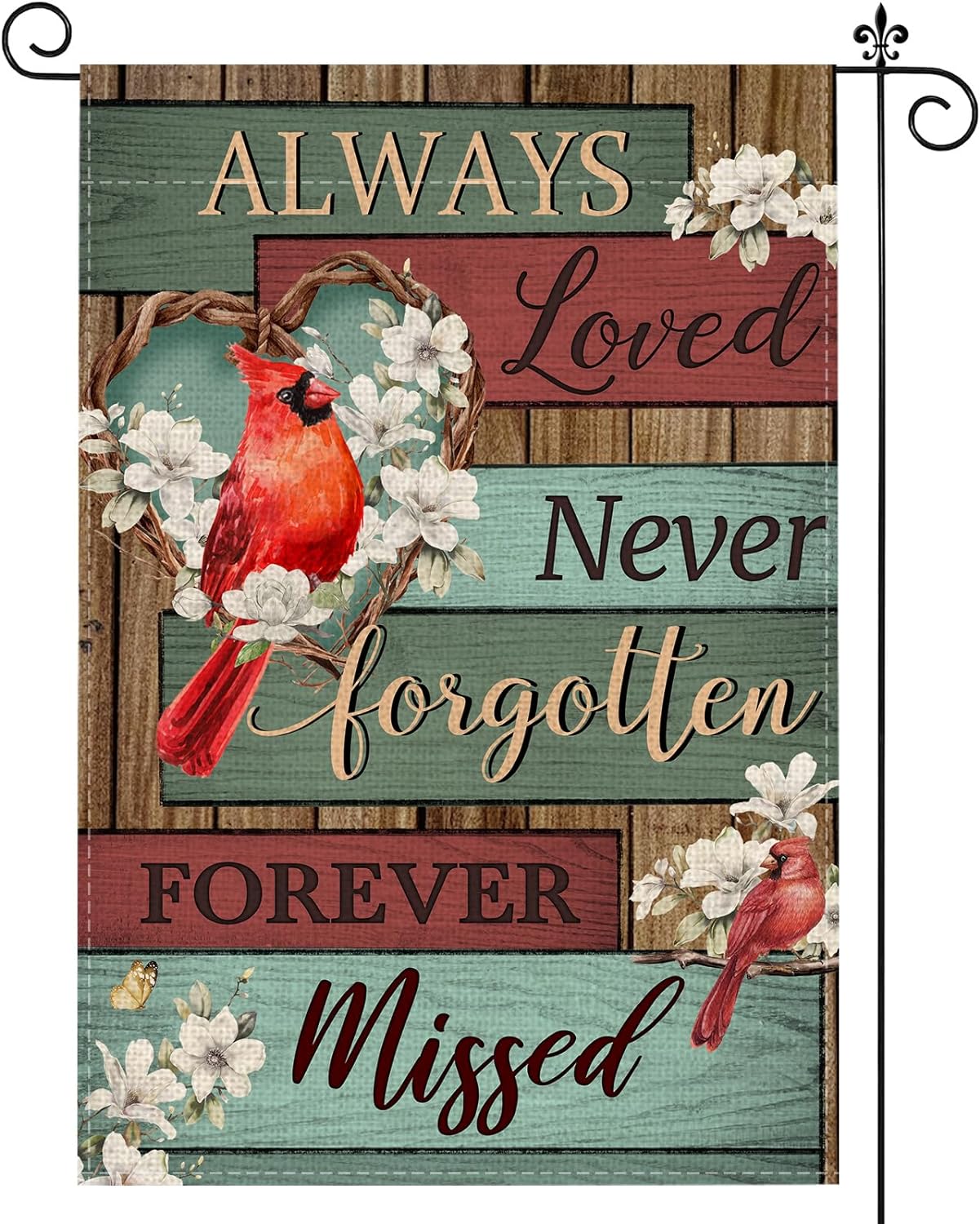 Always Loved Never Forgotten Memorial Day Garden Flag Double Sided for ...