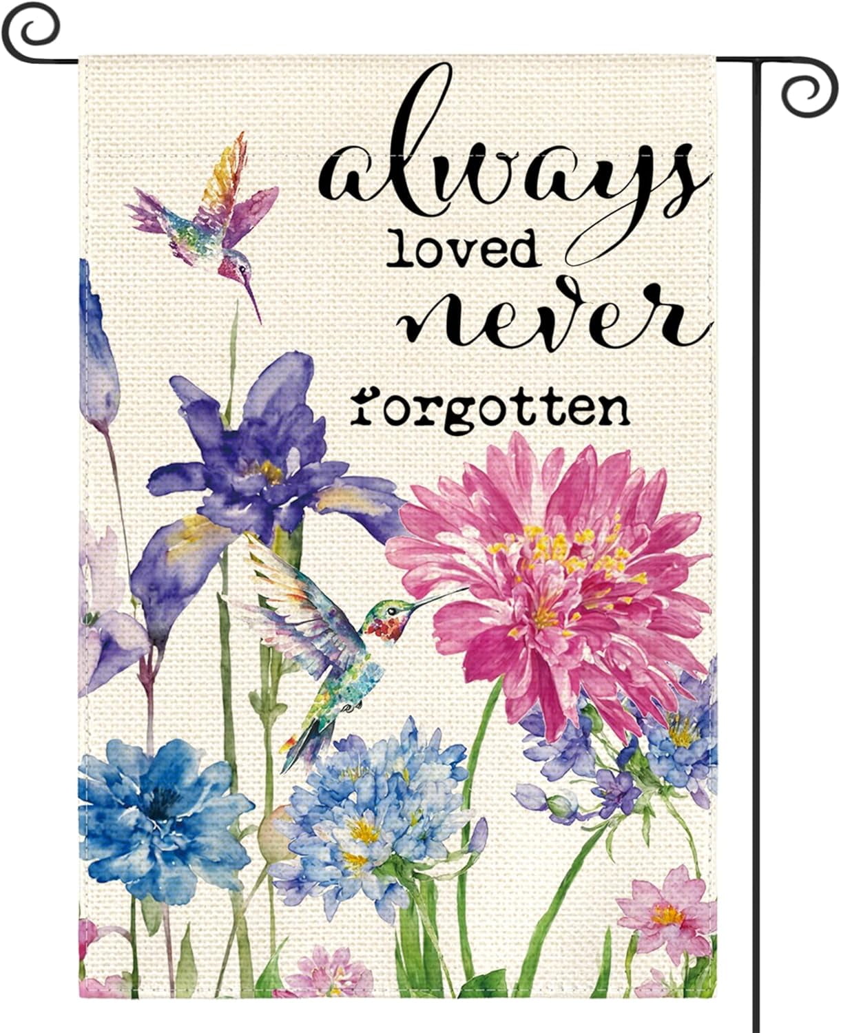 Always Loved Never Forgotten Memorial Garden Flag 12x18 Inch Double ...