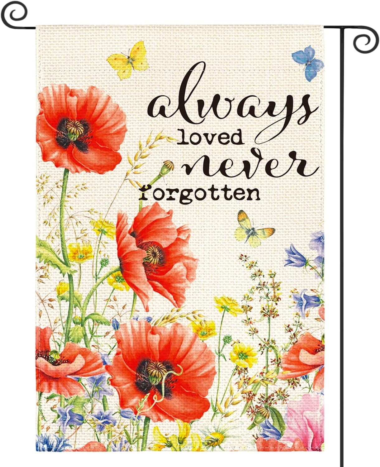 Always Loved Never Forgotten Memorial Garden Flag Double Sided Outside ...