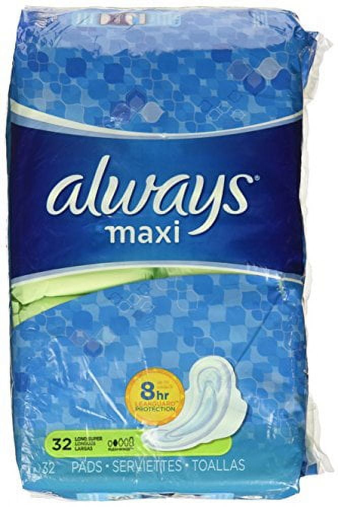 Always Maxi Lng Supr W/Wn Size 32ct Always Maxi Long Super W/Wings 32ct ...