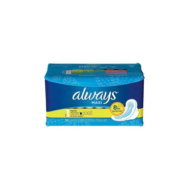 Always Maxi Size 4 Overnight Pads with Wings, Unscented, 28 Count ...