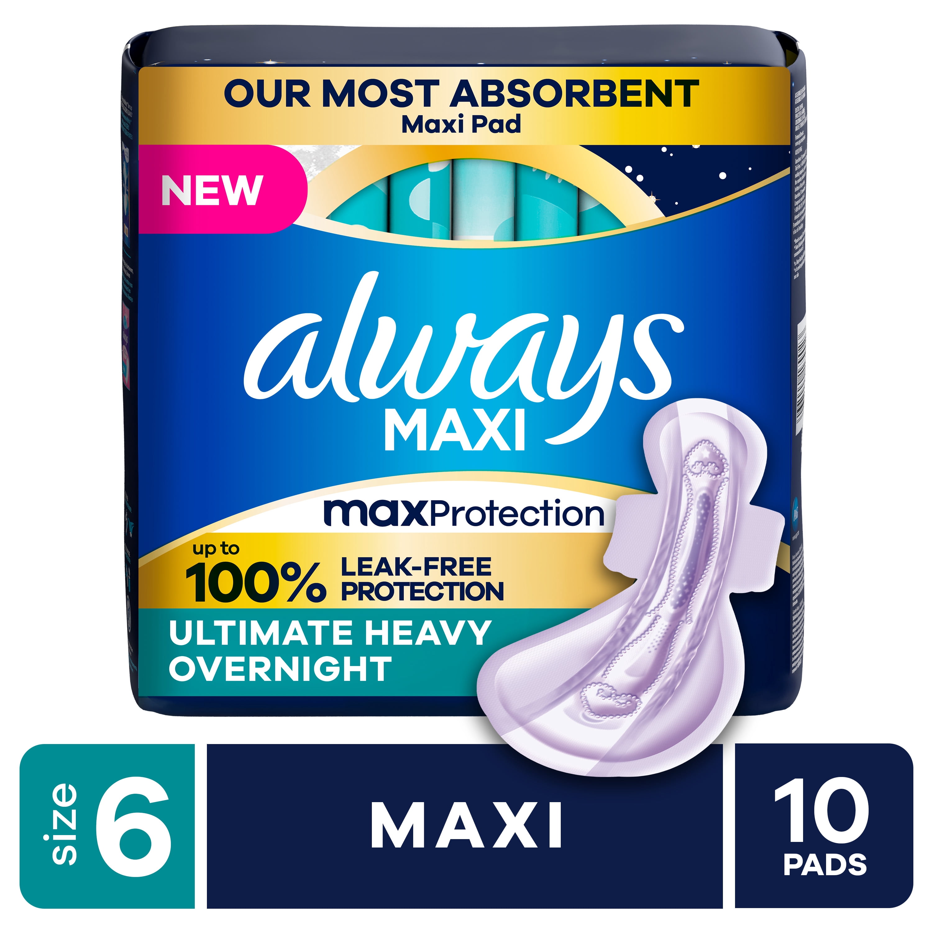 Always Maxi Ultimate Heavy Overnight with Wings, Size 6, 10 Count HSA ...