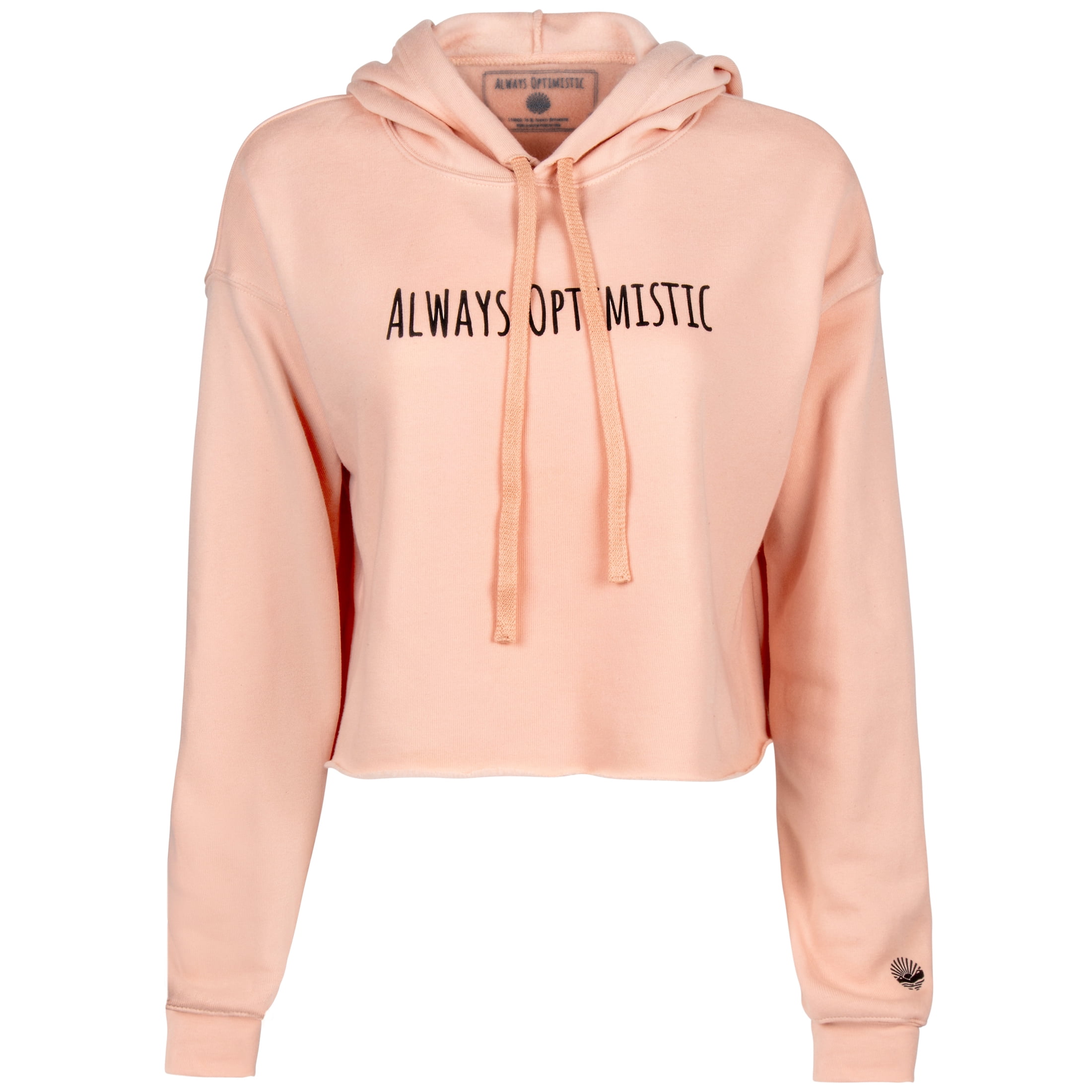 Always Optimistic Alive Crop Hoodie-Super Soft & Inspiring - Walmart.com