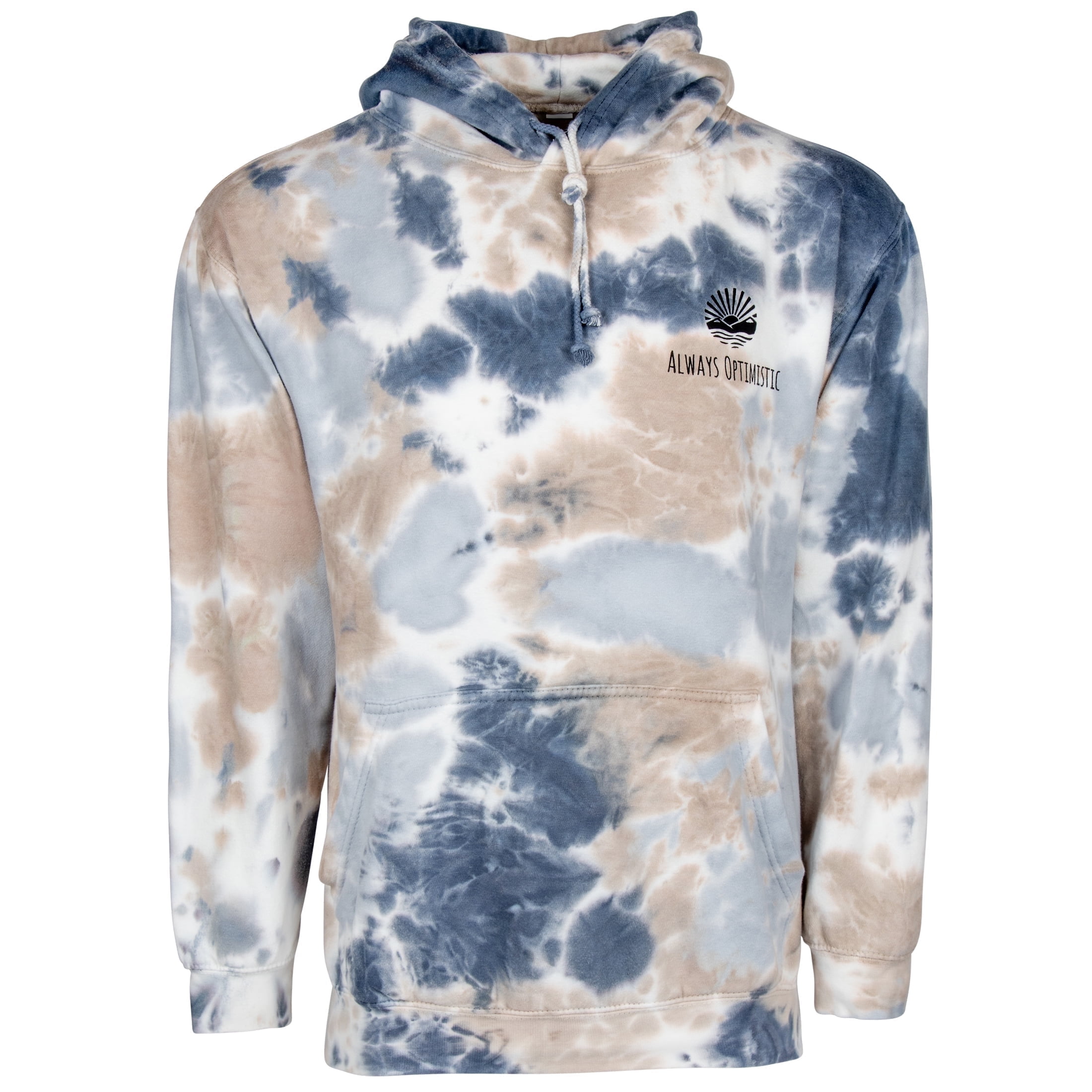 Always Optimistic Horizon Hoodie – Unisex Blue & Tan Tie-Dye Pullover ...