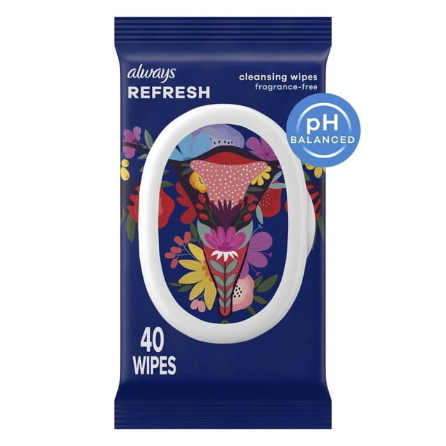 Always Refresh Feminine Cleansing Towlettes, pH Balanced, Fragrance ...