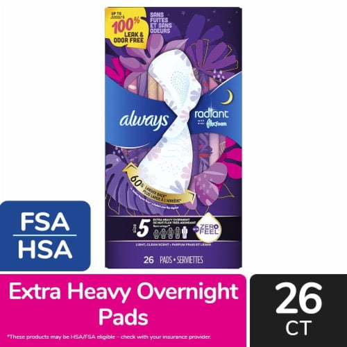 Always Radiant FlexFoam Pads with Wings Extra Heavy Overnight ...