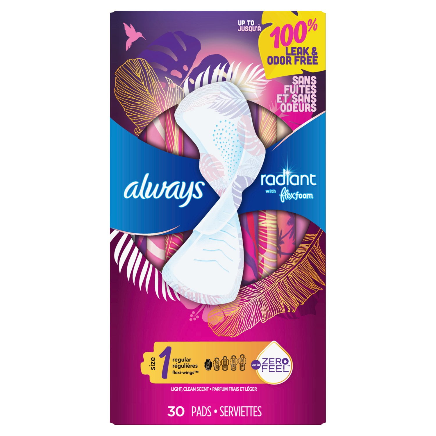 Always Radiant Pads with Flex Foam Flexi-Wings Regular Light Clean ...