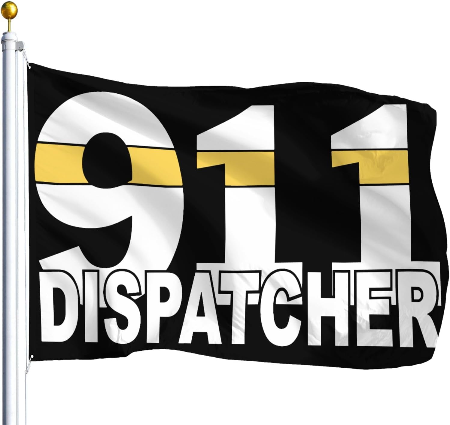 Always Remember 911 Never Forget Number 911 Dispatcher Thin Gold Yellow ...