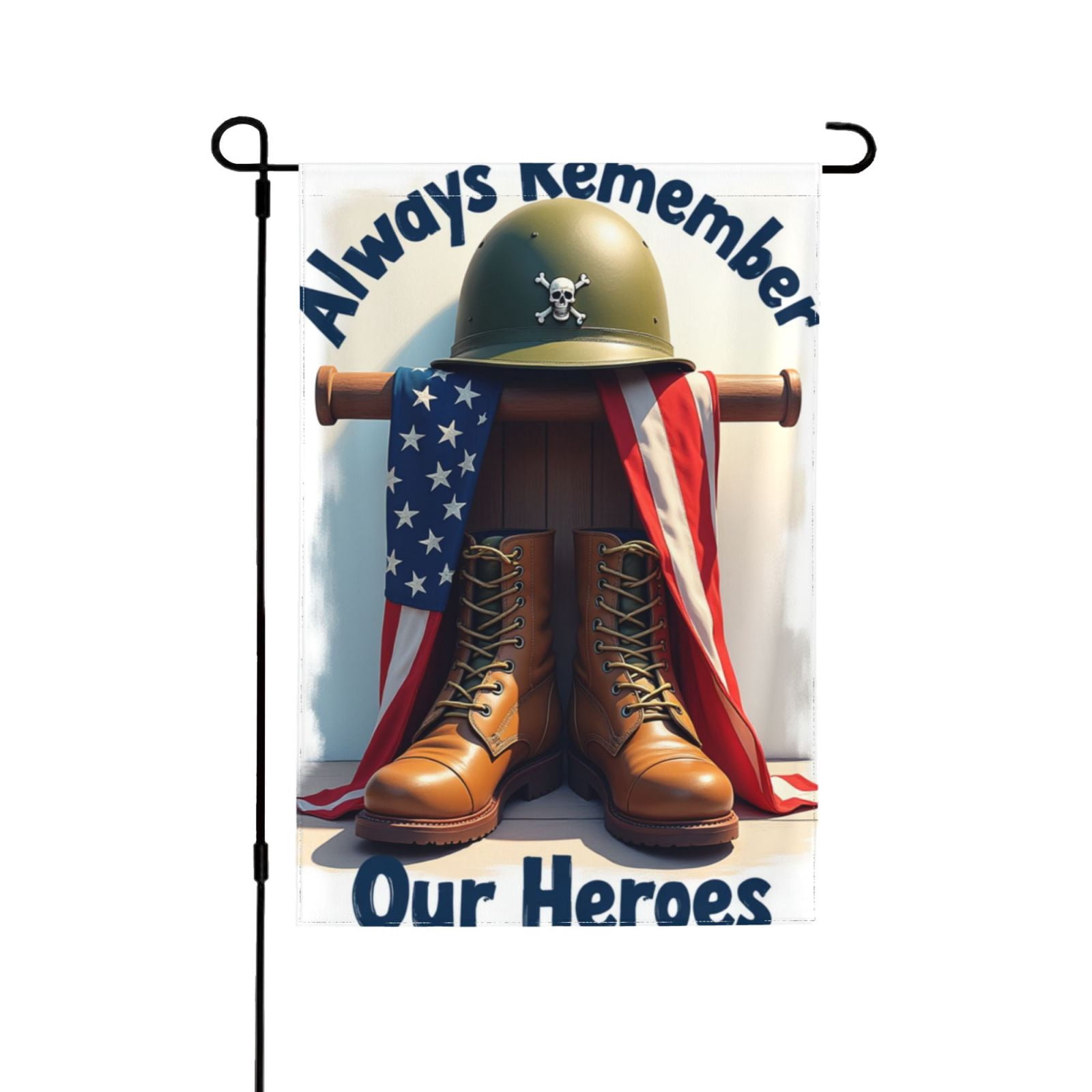 Always Remember Our Heroes Patriotic Garden Flag Double Sided American ...