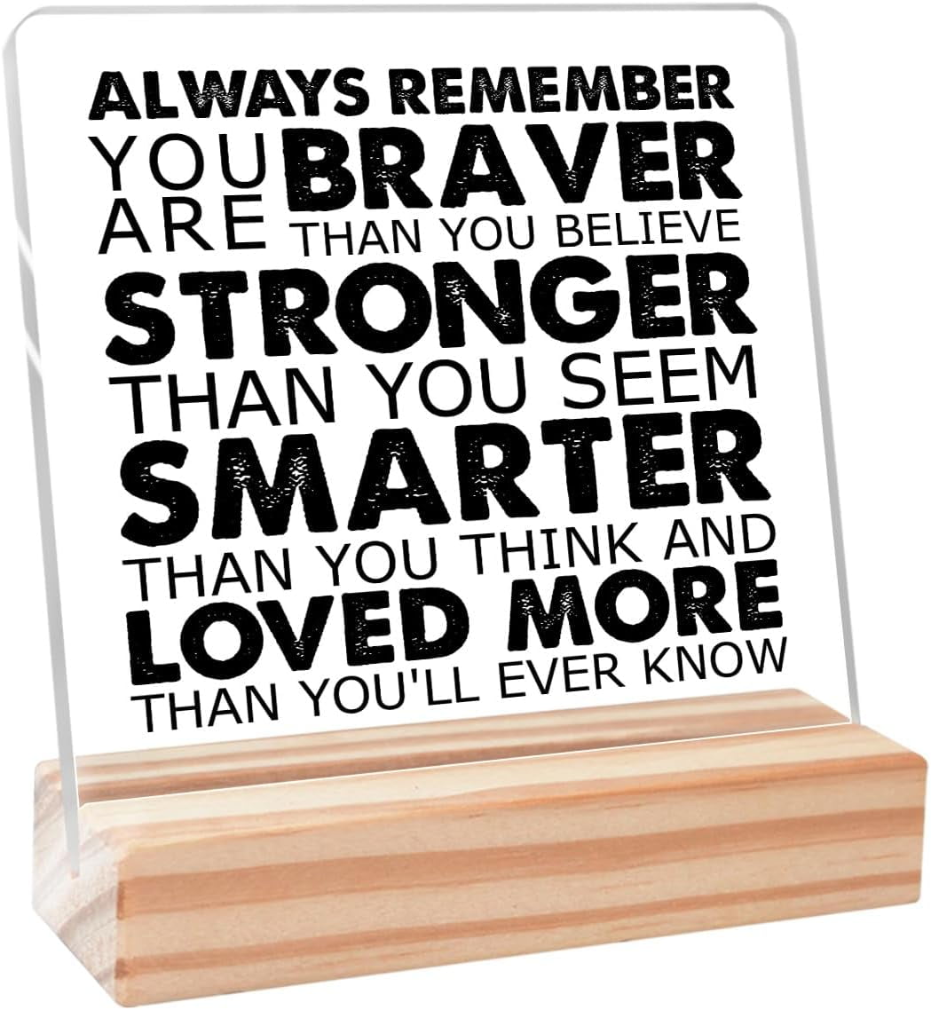 Always Remember You Are Brave Acrylic Sign,Motivational Office Gifts ...