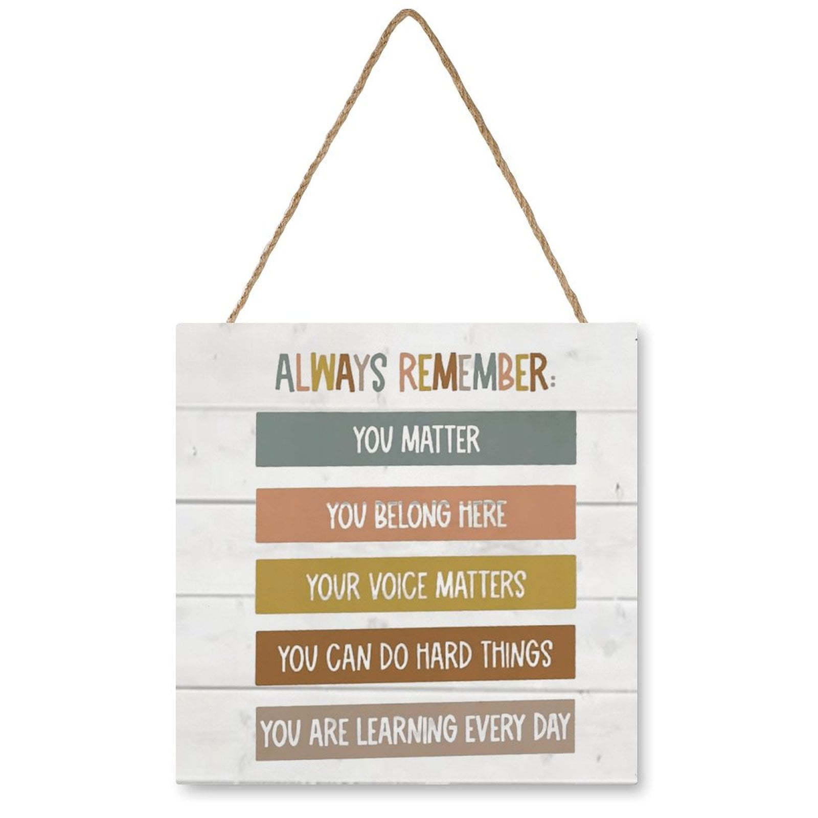 Always Remember You Matter Positive Affirmations Hanging Wooden Decor ...