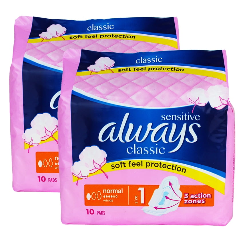Always Sensitive Classic Pads with Wing Normal Size Soft Feel ...