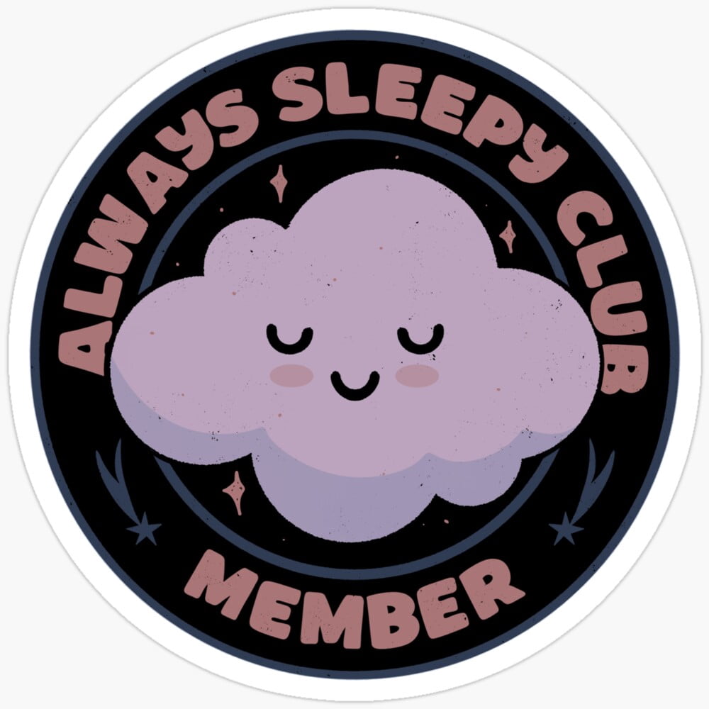 Always Sleepy Club Member Sticker Phone Decal Water Bottle Stickers Car ...