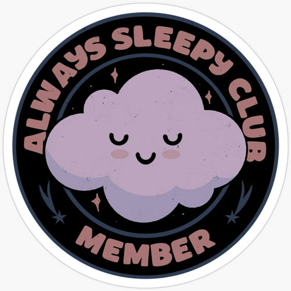 Always Sleepy Club Member Sticker Phone Decal Water Bottle Stickers Car ...