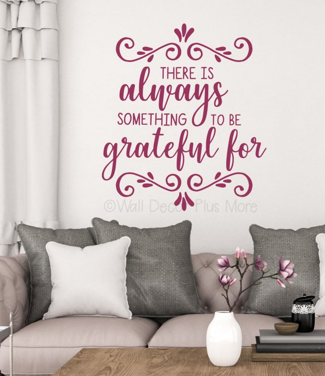 Always Something To Be Grateful For Gratitude Quote Decals for Wall Art ...