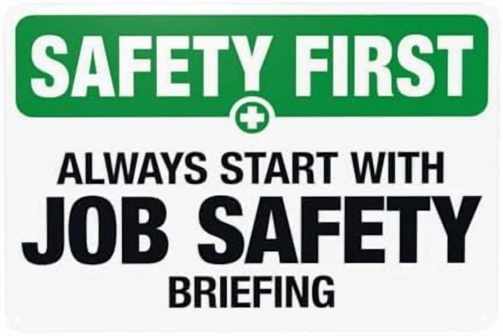 Always Start With Job Briefing Warning Sign, Slogan Metal Signs for ...