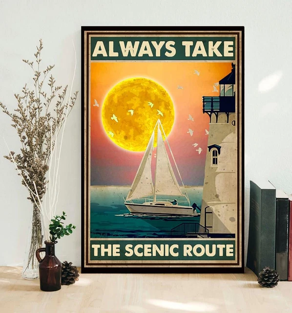 Always Take The Scenic Route Poster Home Decor, Vintage Art Print ...
