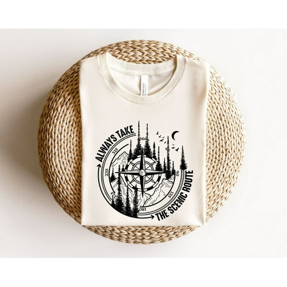 Always Take The Scenic Route Shirt, Camping Shirt, Nature Shirt, Crew ...