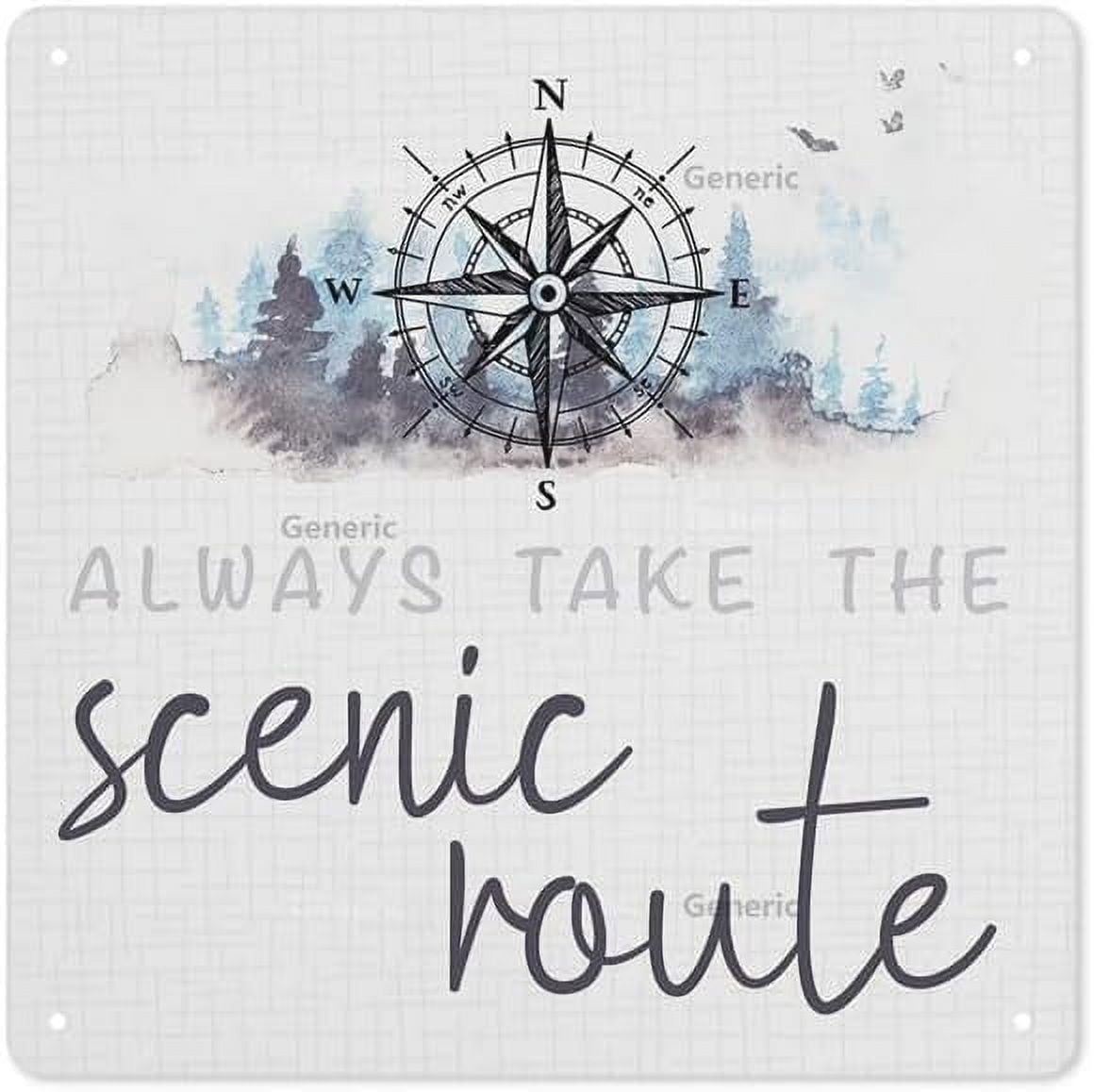 Always Take The Scenic Route Sign,Street Signs for Bedroom,Rustic Frame ...