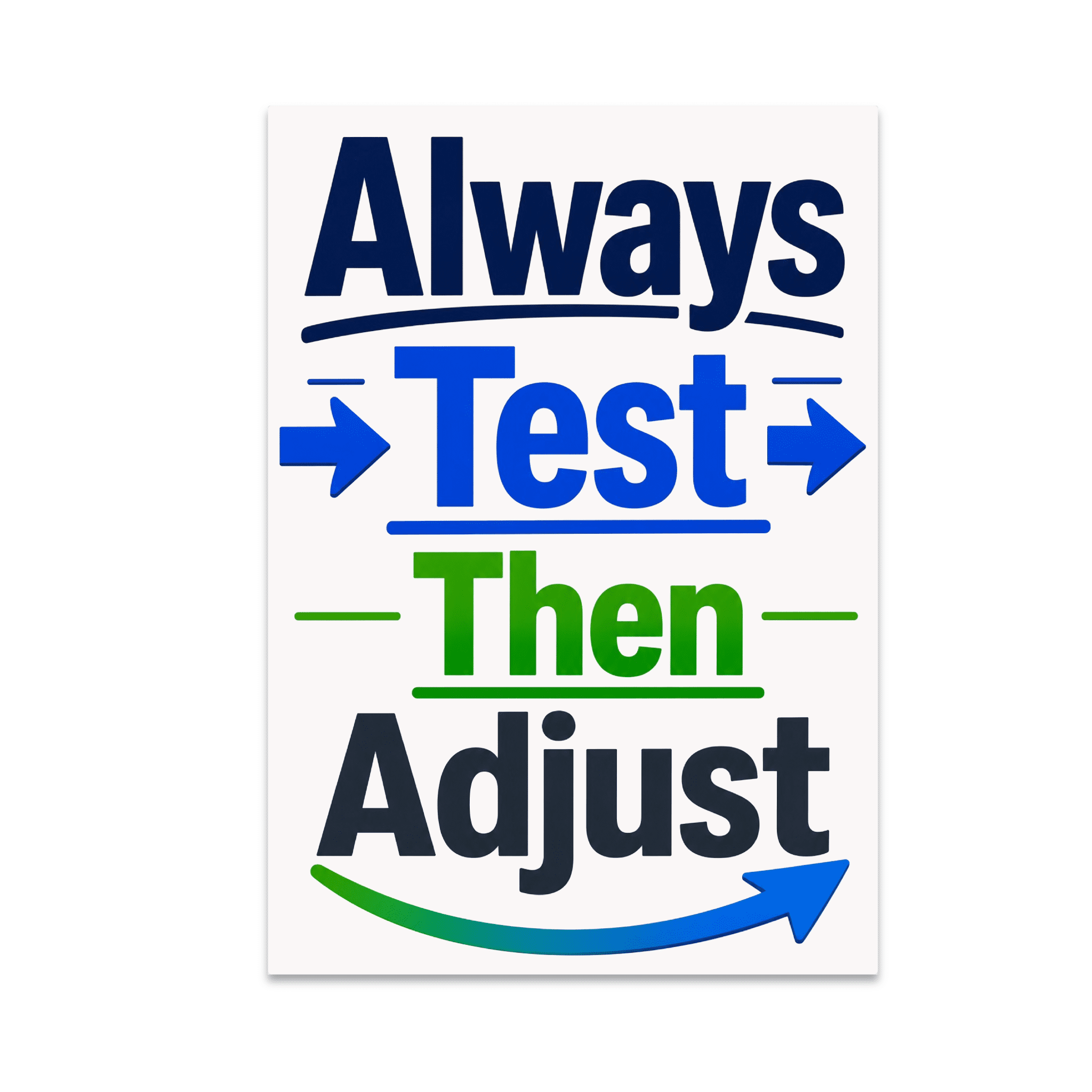 Always Test Then Adjust Typography Art - Office Decor - 13x19 Poster ...