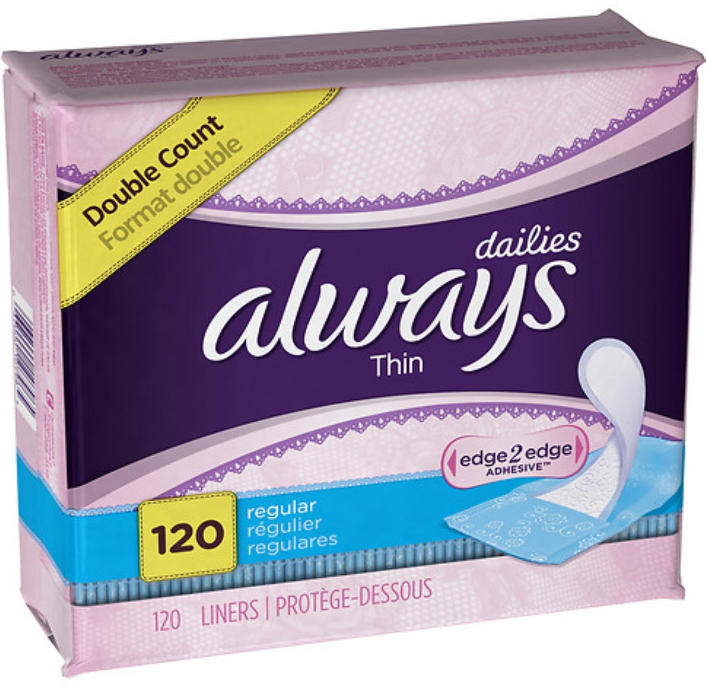 Always Thin Daily Panty Liners, Lightweight, Dry Comfort, Unscented ...
