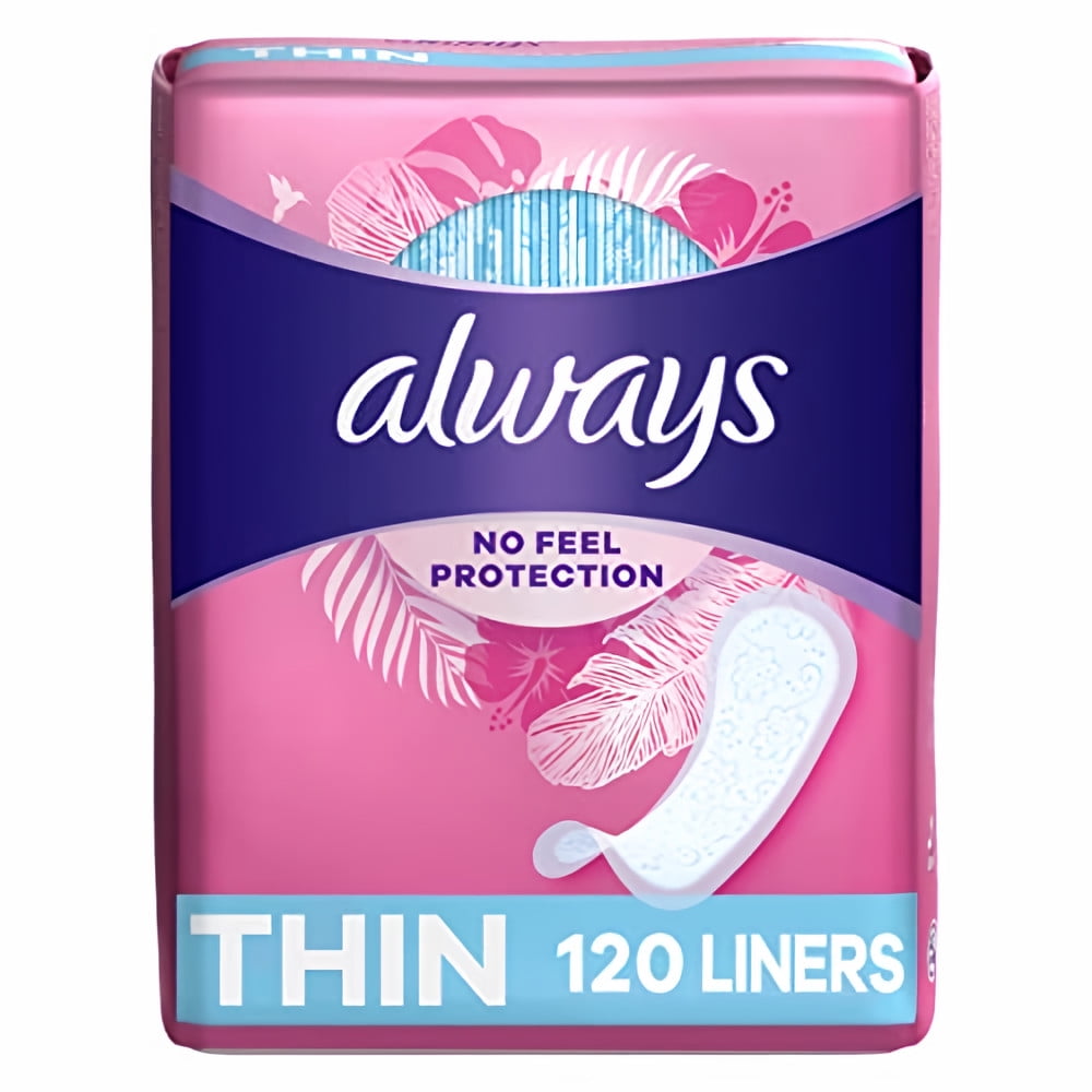 Always Thin Liners Wrapped, Unscented (Pack of 3) - Walmart.com