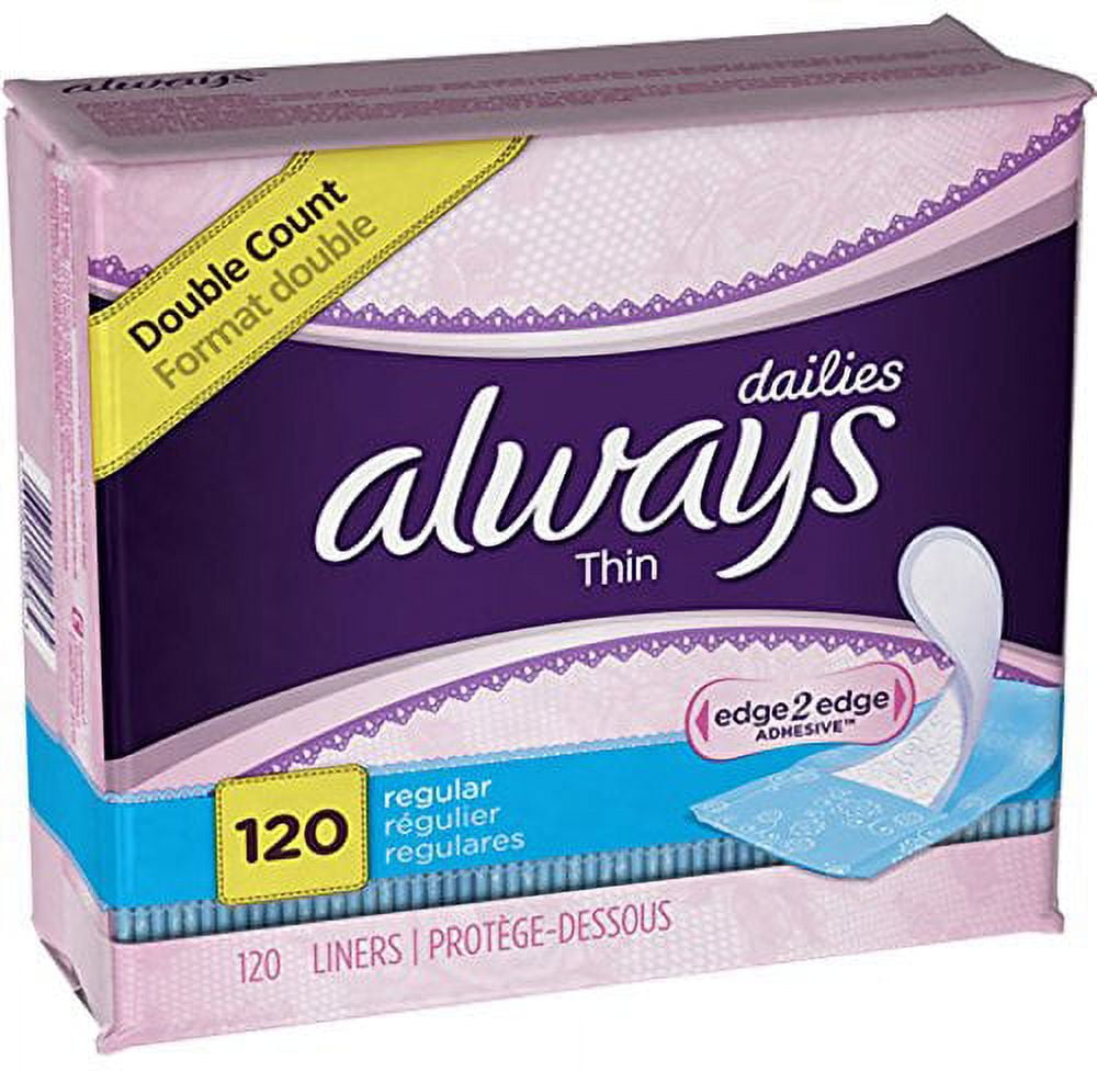 Always Thin Liners Wrapped, Unscented (Pack of 3) - Walmart.com