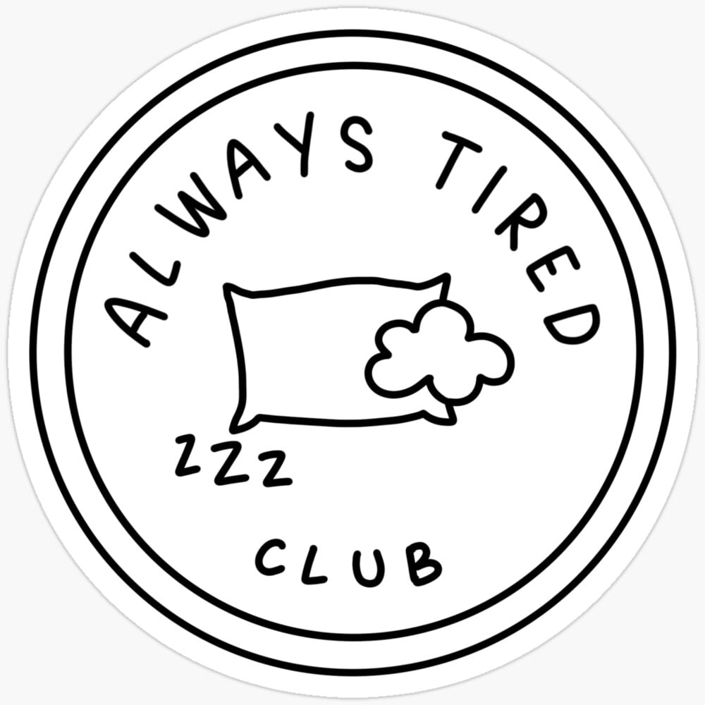 Always Tired Club Sticker Phone Decal Water Bottle Stickers Car Decals ...
