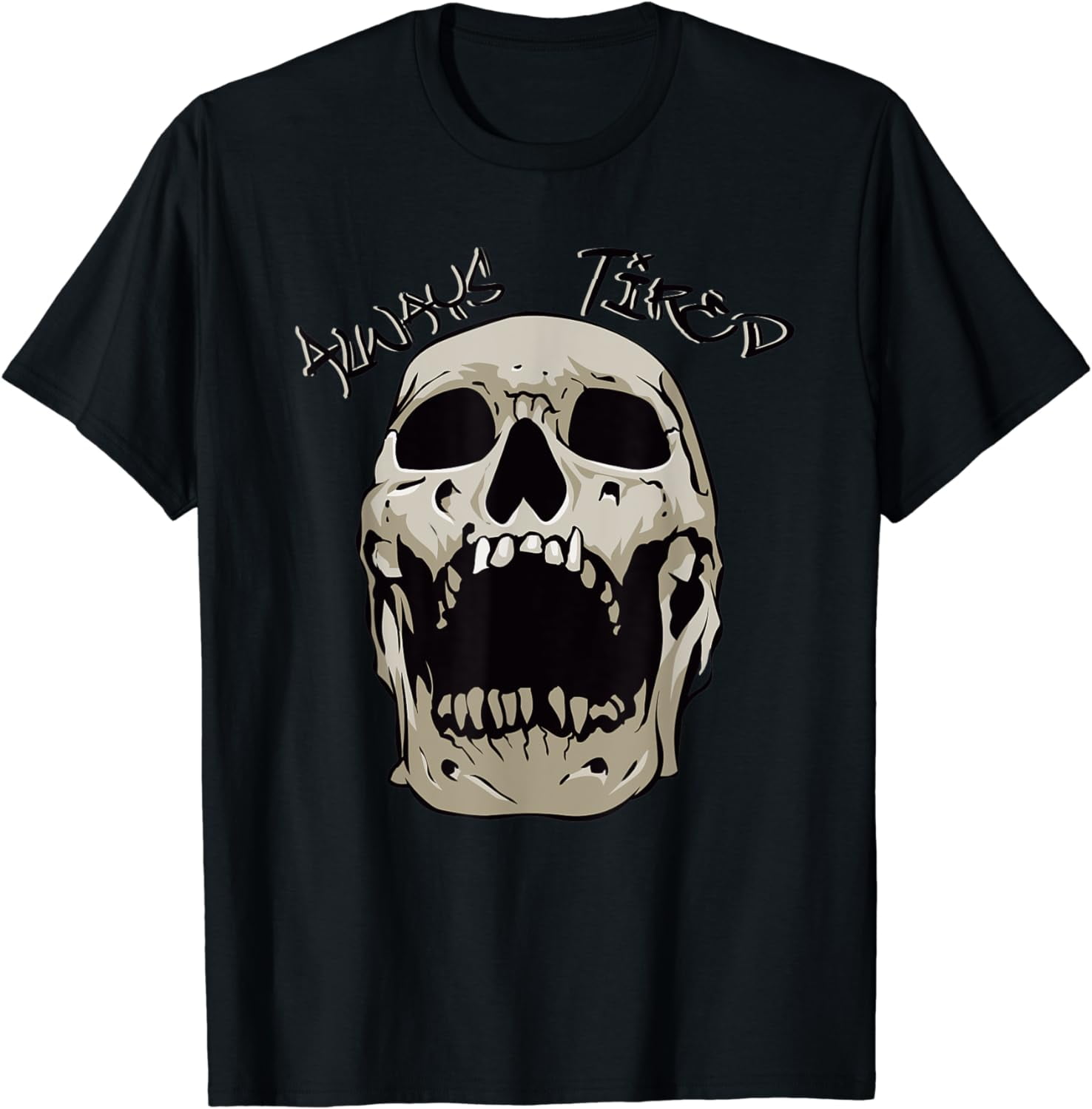 Always Tired, Skull Graffiti Deign T-Shirt - Walmart.com