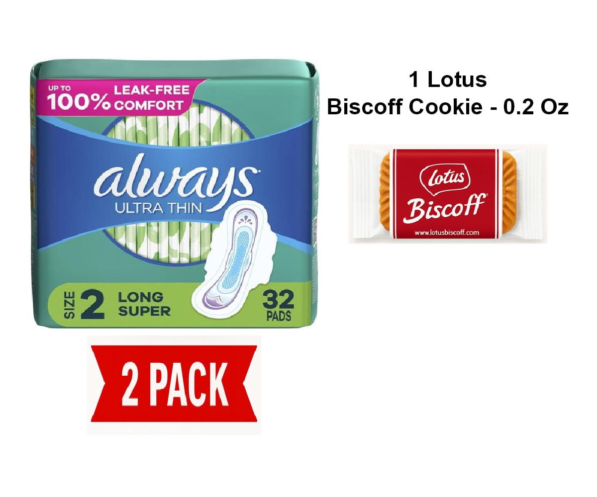 Always Ultra Thin Feminine Pads For Women, Size 2 Long Super Absorbency ...
