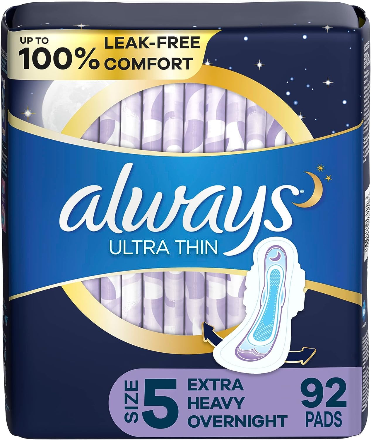 Always Ultra Thin Feminine Pads for Women, Size 5, Extra Heavy ...