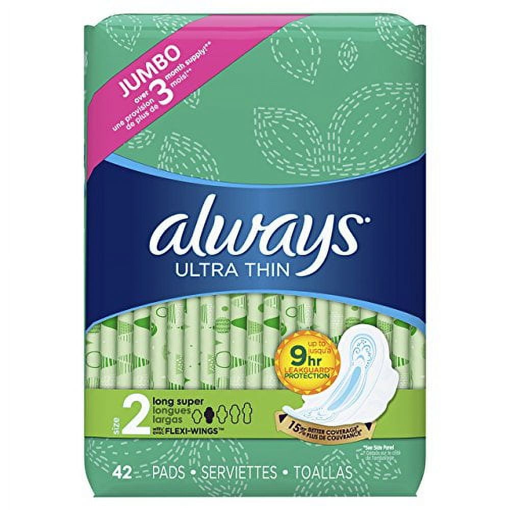 Always Ultra Thin Feminine Super Pads Size 2 with Flexi Wings ...