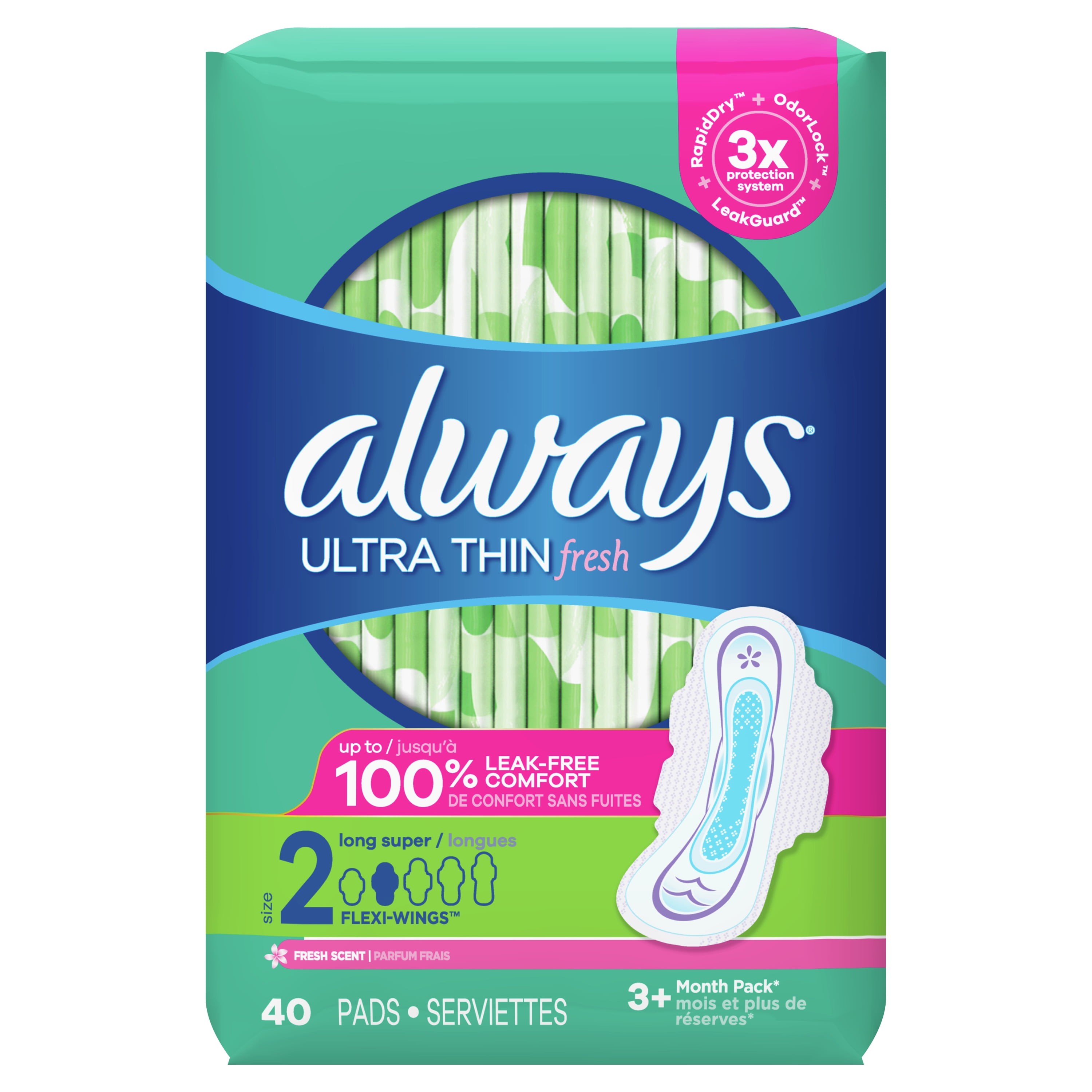 Always Ultra Thin Size 2 Daytime Regular Pads, Long Absorbency, Scented ...
