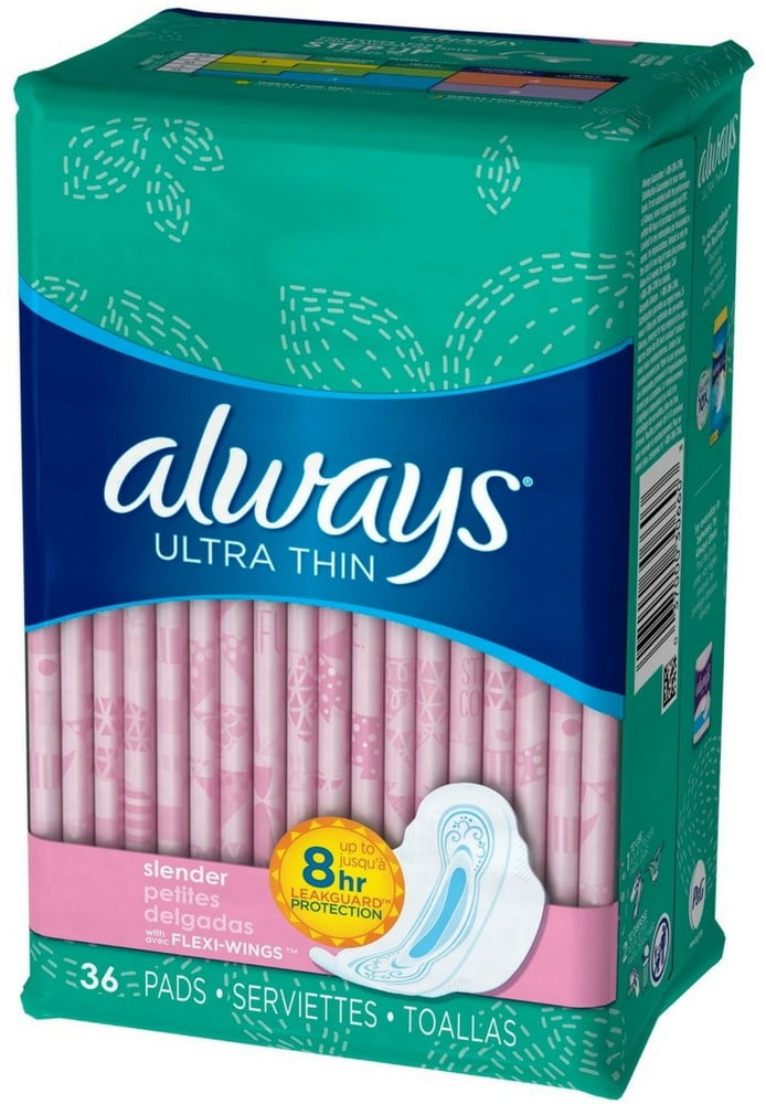 Always Ultra Thin Maxi Pads with Slender Flexi-Wings, Pack of 4 ...