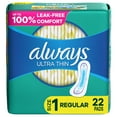 Always Ultra Thin, Size 1, Regular Pads, Unscented 22 Count HSA/FSA ...