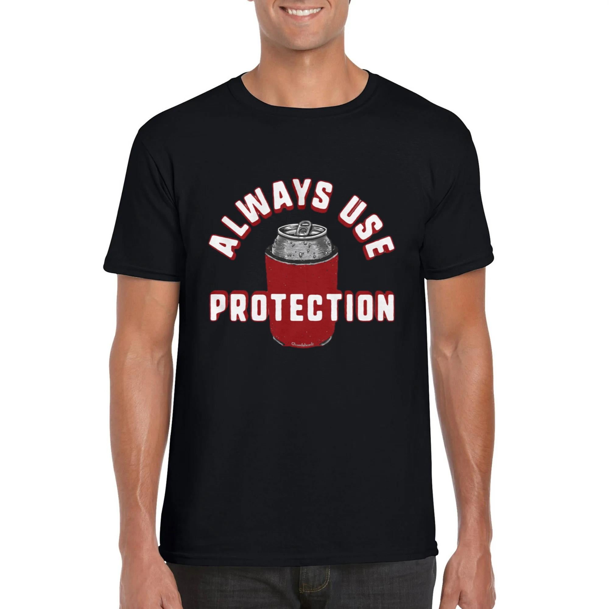 Always Use Protection Funny Safety Humor Pun Joke Graphic T-Shirt ...