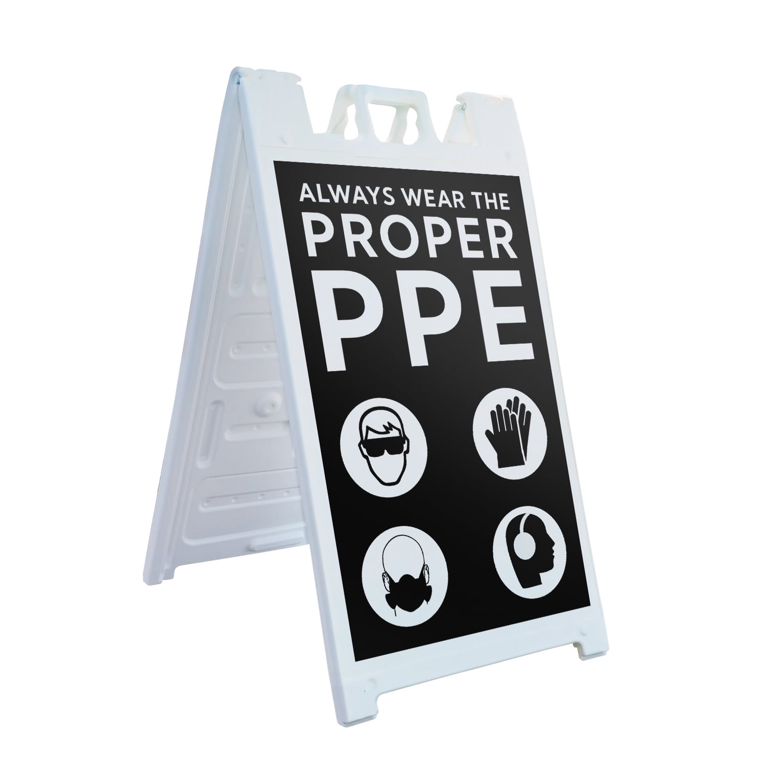 Always Wear the Proper PPE 24" x 36" Double Sided A-Frame Sidewalk Sign ...