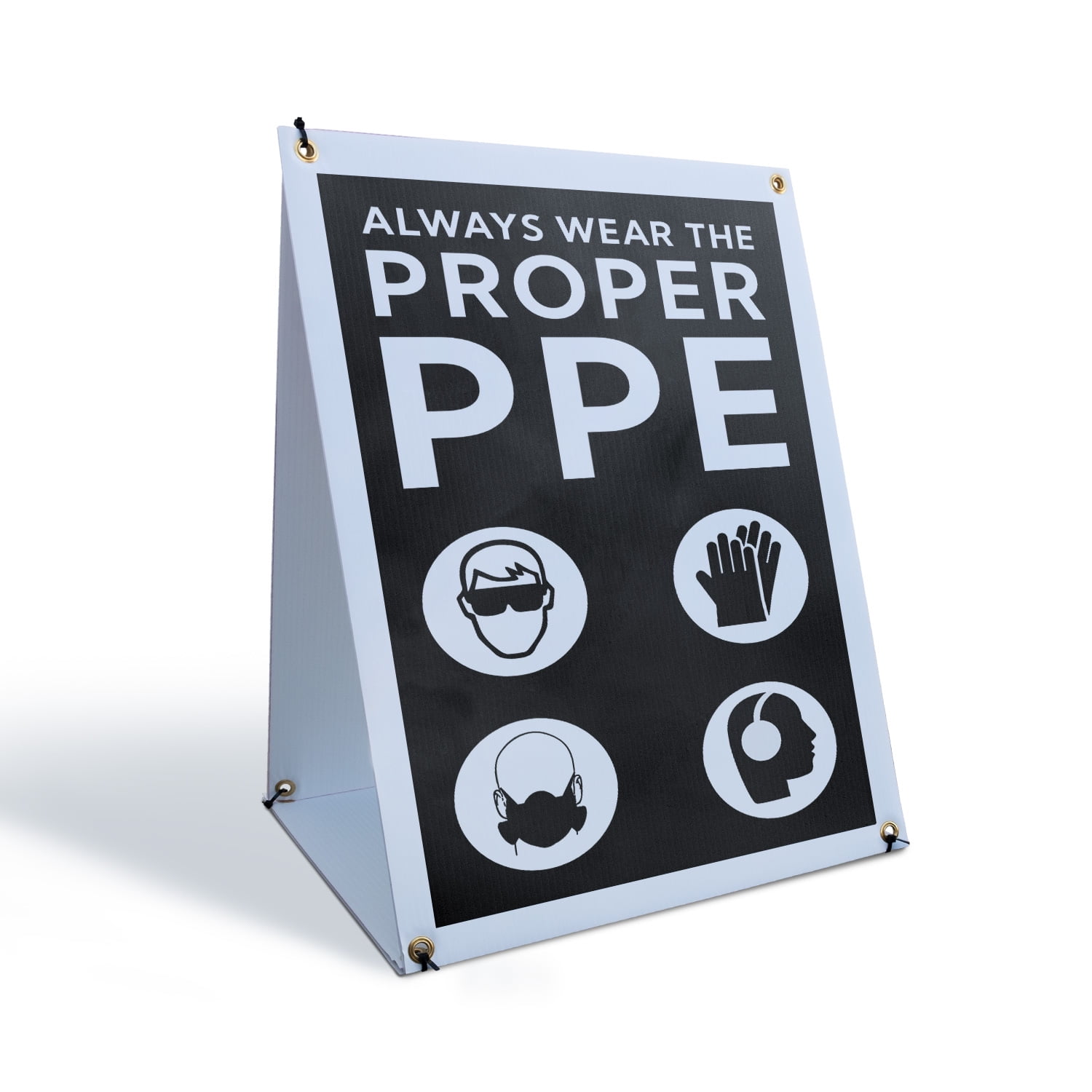 Always Wear the Proper PPE Sidewalk Sign 24 Inch x 36 Inch A-Frame ...