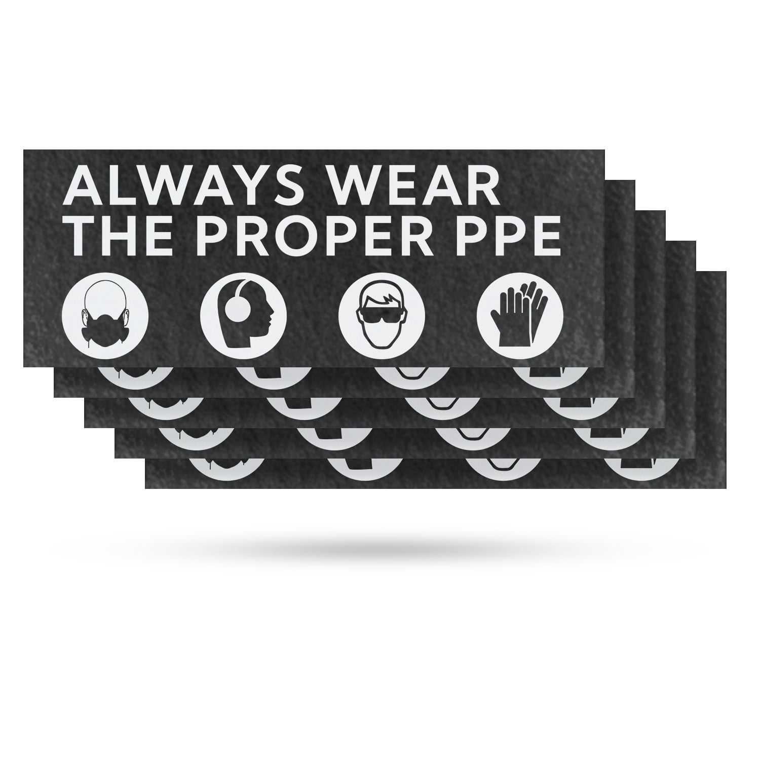 Always Wear the Proper PPE Vinyl Decal 5 Pack of 12 Inch x 5 Inch ...